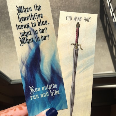 Blue Hearthfire / Wood Bookmark / Free US Shipping - Etsy
