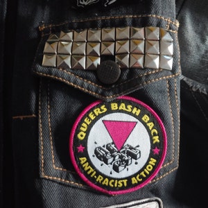 Queers Bash Back Anti-racist Action Iron on Patch Vintage Remake LGBT ...