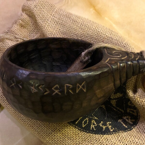 Handcarved Wooden Kuksa Cup - Scandinavian Bushcraft Bowl for Camping ...