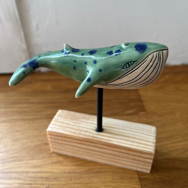 Handmade Ceramic Blue Whale Figurine - Etsy