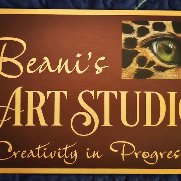 Personalized Art Studio Sign: Brushed Copper Metal Finish, Gift for ...