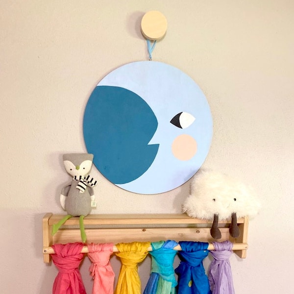 WOOD ROUND HOOK White Oak, Pine, or Black Stained Ash - Etsy