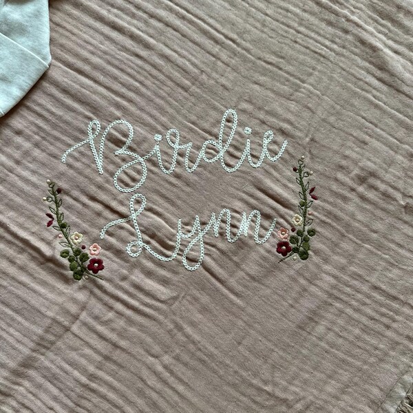 Personalized Embroidered Baby Receiving Blanket, Baby Blanket With Name ...