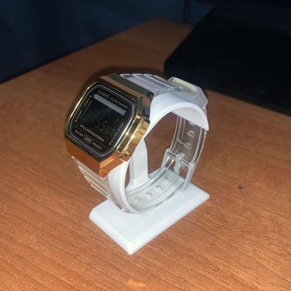 Custom Casio F91 Red Ghost Watch - Modified White Casio Digital Watch ...