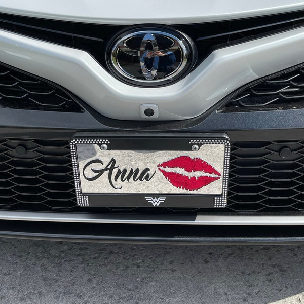 Custom (any Name) Laser Cut License Plate! Kissing Lips. - Etsy