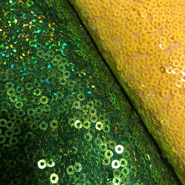 Yellow Sequin Fabric, Glitter Full Sequins Fabric for Dress, Full ...