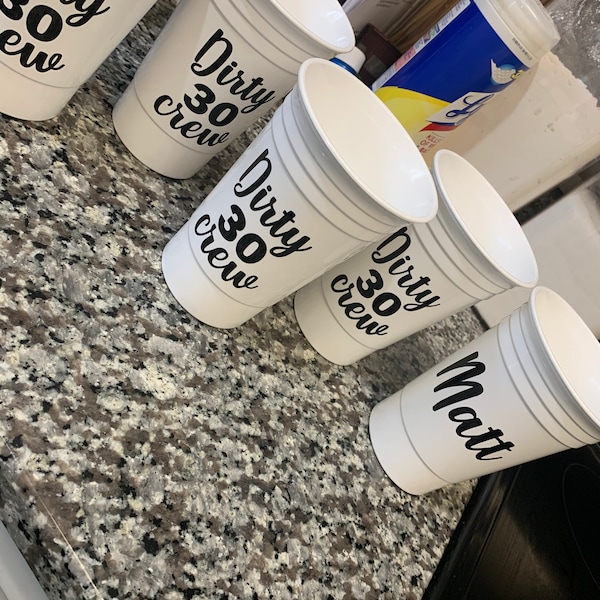 Personalized Red Party Cup, Plastic Double Walled Cup, Party Favors ...