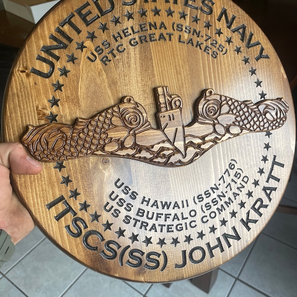 US Navy Submarine Warfare Plaque - Free Customization! Military Signs ...
