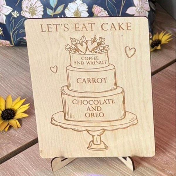Wedding Cake Sign | Cake Menu Sign | Flavours Cake Table Sign | 2 and 3 ...