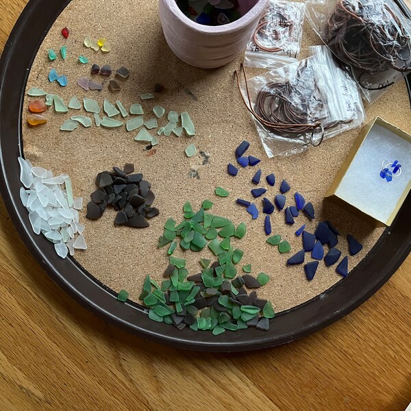 Small Sea Glass Beach Glass Frosty Tumbled Beach Glass Great for Stain ...