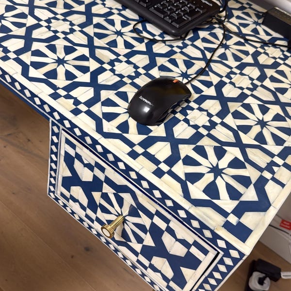 Handmade Mother of Pearl Inlay Work Desk, Mop Inlay Laptop Table, Mop ...