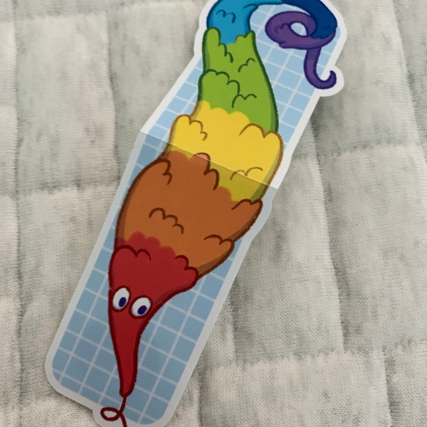 Worm on a String Magnetic Bookmark // Funny Handdrawn Art, Book Lover ...