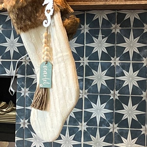 Personalized Beach Theme Stocking Name Tags // Coastal - Etsy