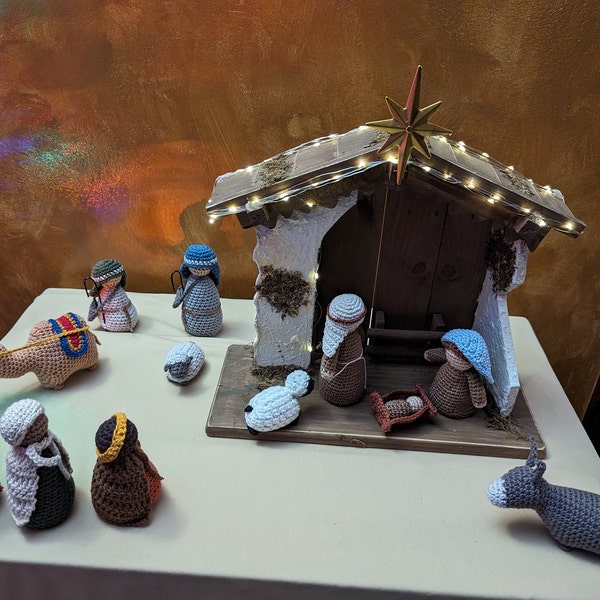 Complete Multicultural Nativity Set Unique Crocheted Nativity Black ...