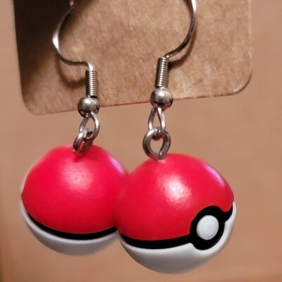 Pokeball Earrings Pokemon Earrings - Etsy