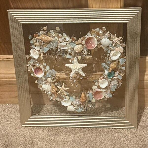 Coastal Wave Art for Beach Decor, Horizontal Shell Art for Coastal Home ...