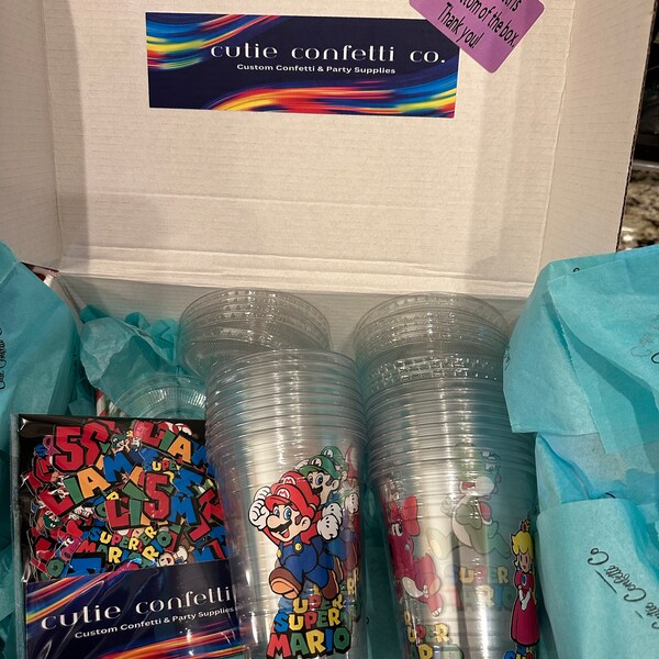 Super Mario Party Cups - Etsy
