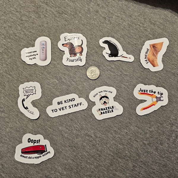Vet Tech Sticker Pack, Cute Veterinary Stickers, Animal Lover Decals ...