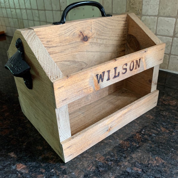 Personalized Handmade Picnic Caddy, Father's Day Gift Barbeque Caddy ...