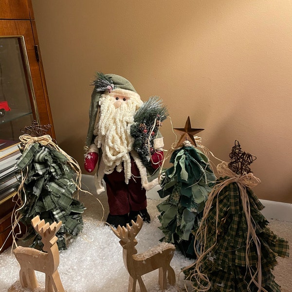 Peppermint Fabric Rag Tree - Etsy