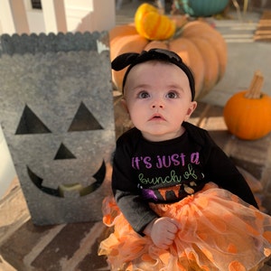 Hocus Pocus Halloween Witches Bodysuit Outfit Baby Girl First Halloween ...