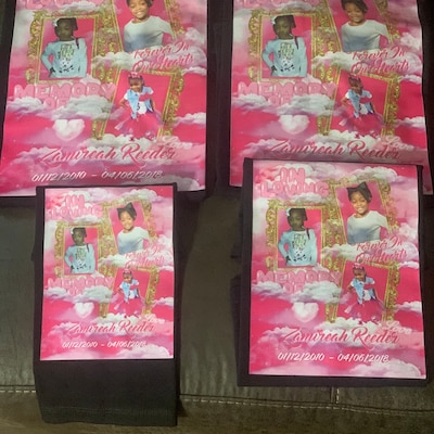 Pink Sky Gold Frames in Loving Memory Forever in Our Hearts Heavens ...