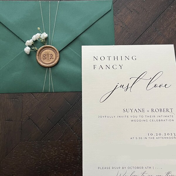 Intimate Wedding Invitation Template, Modern Intimate Ceremony Invite ...