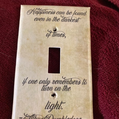 Happiness Quote Light Switch Plate Handmade featured on Buzzfeed - Etsy