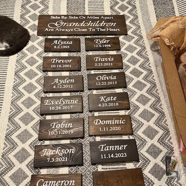 Engraved Long Distance Grandchildren Sign, Wall Art, Personalized ...