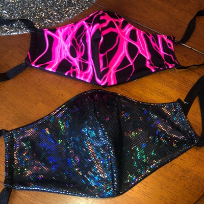 Face Mask 24 Colors Sparkling Spandex Face Mask Hands off Face - Etsy