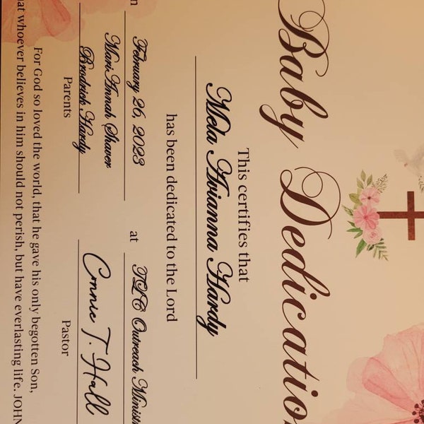 Boy Baby Dedication Certificate, Baby Dedication Certificate Template ...