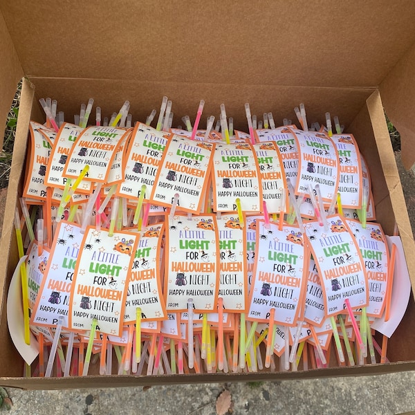 Glow Stick Tag, A Little Bit of Light for Halloween Night, Printable ...