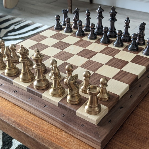 Handmade Wooden Chess Board Walnut and Chestnut Wood, Custom Made ...