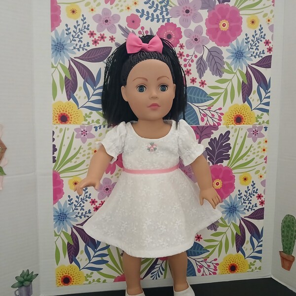 Long Christmas Print Dress With Unattached Belt for 18" Doll - Etsy