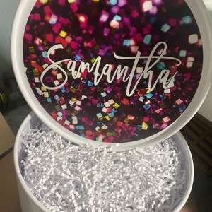 Custom Gift Box White Confetti Box Round White Hat Box Custom ...