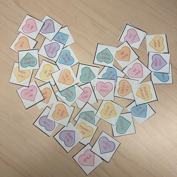 Conversation Heart Bingo | Valentine's Bingo | Valentine's Game ...