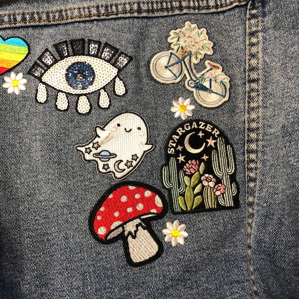 Botanical Cottagecore Iron on Patch Embroidered Patches Floral Venus ...