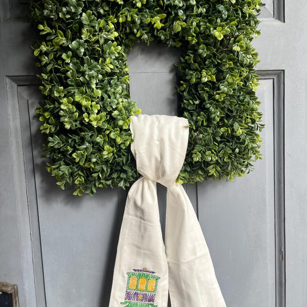 Mary Ross Antique Double Two Letter Monogram Bean Stitch Raggy Applique ...