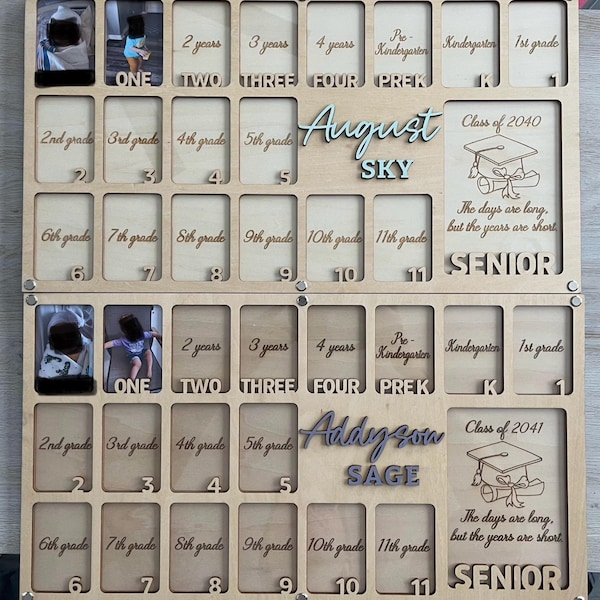 School Years Frame From Birth to Senior, 19 Photos Collage Frame ...