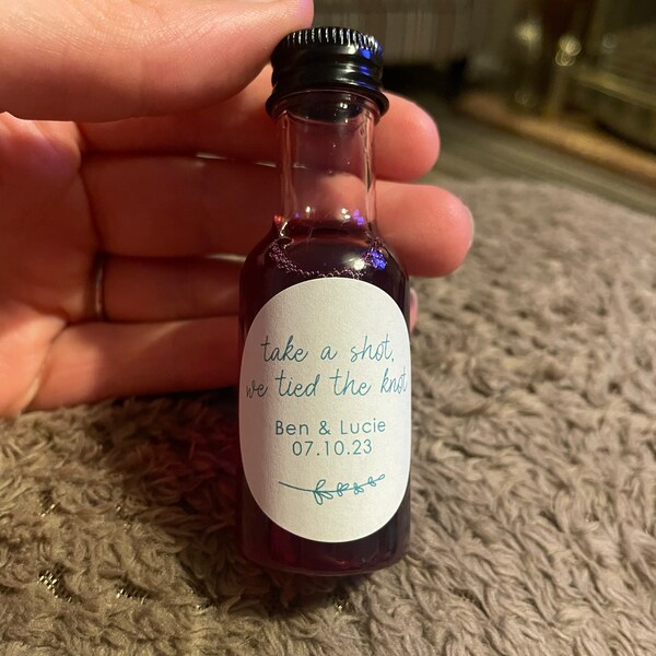 Take A Shot, We Tied the Knot // Wedding Shot Glass Stickers, Custom ...