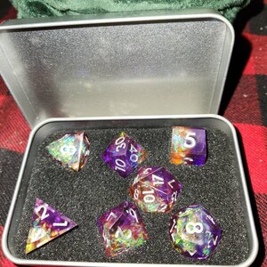 Purple Turtle Dice Set, Transparent With Light Purple Turtle Inside ...