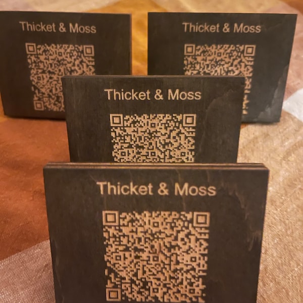 Wooden Qr Code Sign With Table Number, QR Code Menu, QR Code Menu Sign With Custom QR Code and ...