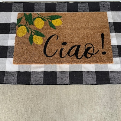 Lemons ciao Coir Doormat Housewarming Gift Wedding Gift Closing Gift ...