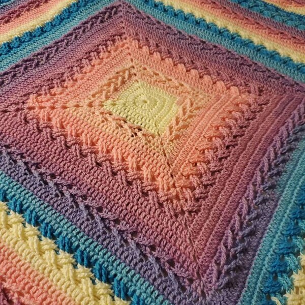 EASY Chevron Granny Square Throw - Etsy