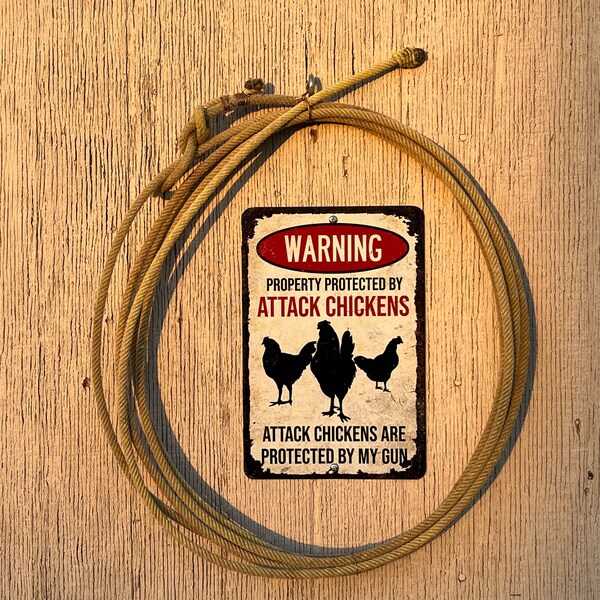 Chicken Coop Sign | Attack Chicken Sign | Guard Chickens on Duty | Hen ...