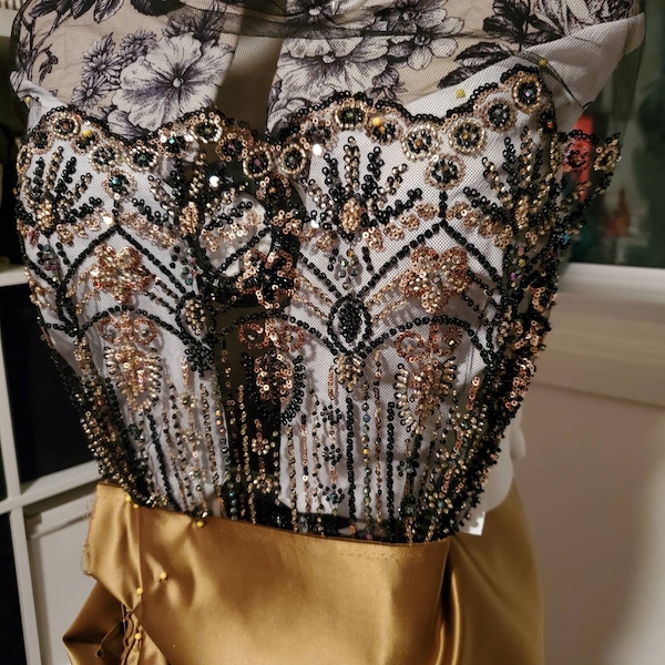 Mesh Adorned With Glass Crystals. Stretch Luxurious Lace for Blouses ...