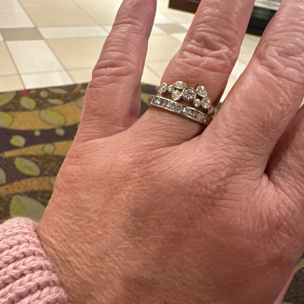 Baguette Open Cuff Ring Women / Two Stone Open Gap Wedding Band ...