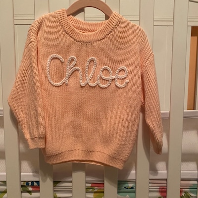 Personalized Baby Toddler Name Sweater / Hand-embroidered Custom ...