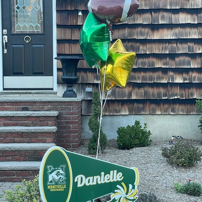 Cheerleading Megaphone Cut-out Yard Sign 29x18 With H-stake Coroplast ...