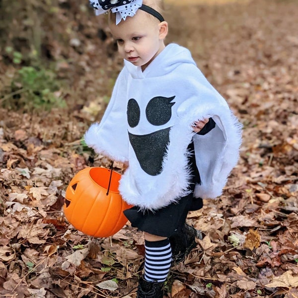 Ghost Boo Happy Girly Lashes Halloween Poncho - Ghost Poncho - Ghost ...